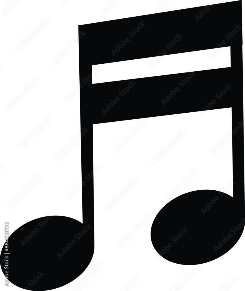 Music note icon song, melody or tune flat vector isolated on ...