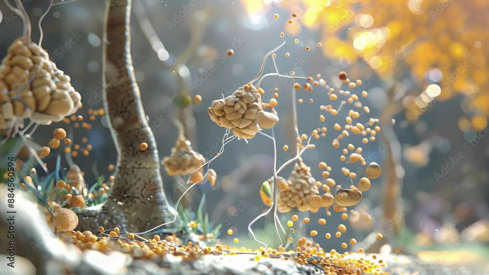 A series of labeled neurotransmitters being released and received at a ...