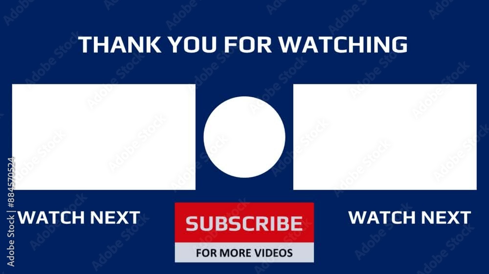 thank you for watching end screen animation clip with subscribe button ...