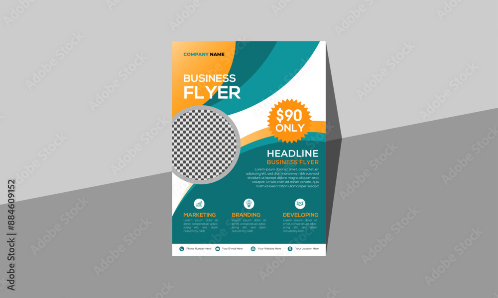 Minimalist flyer design template with a modern and dynamic theme using ...