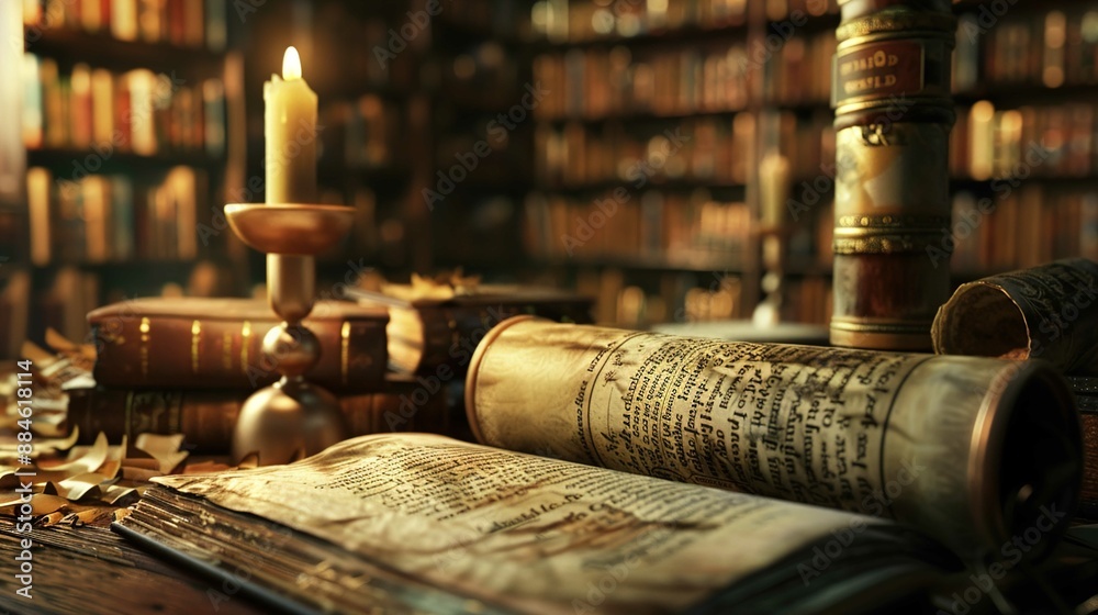 The image captures a nostalgic and atmospheric scene set within an old ...
