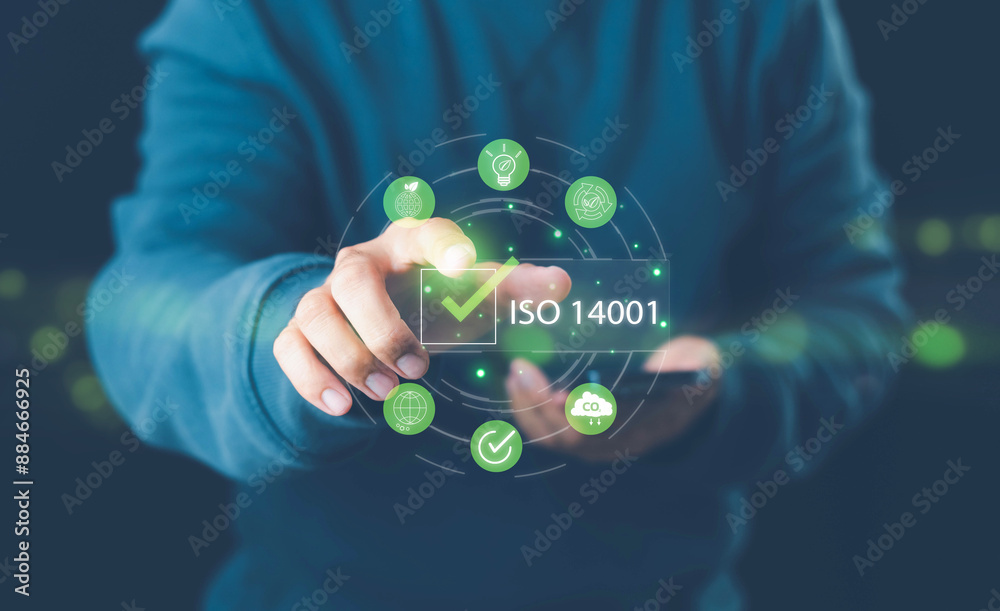 ISO 14001 concept. ISO standards quality control 14001 certified for ...