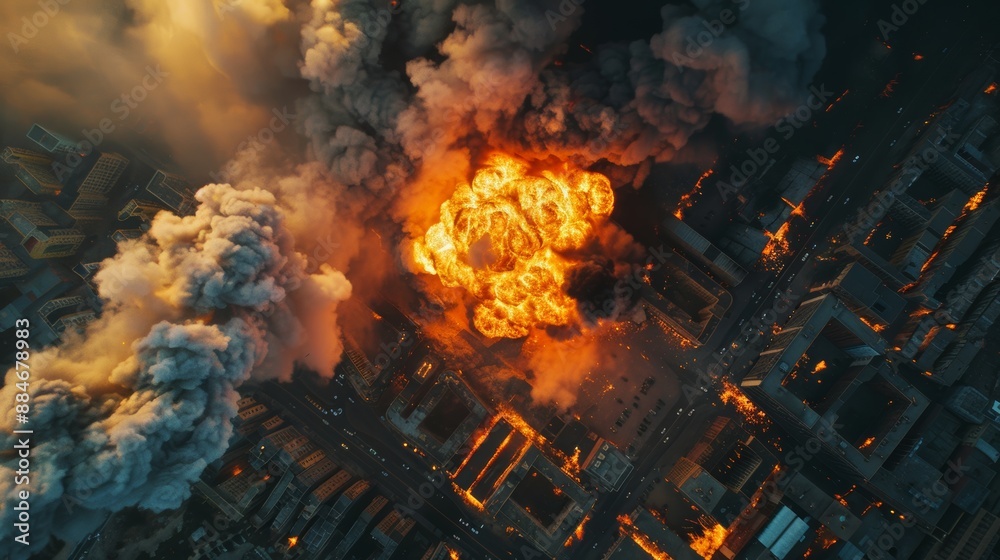 Photos of smoke clouds from city explosions, images of drone attacks ...