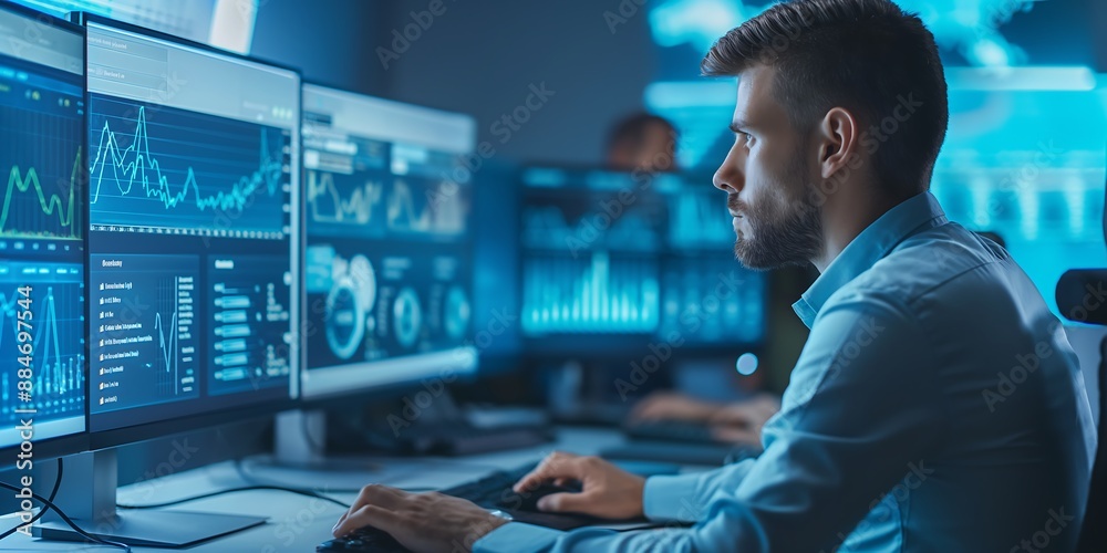 Operational Metrics Review Operations managers analyzing key operational metrics to identify ...