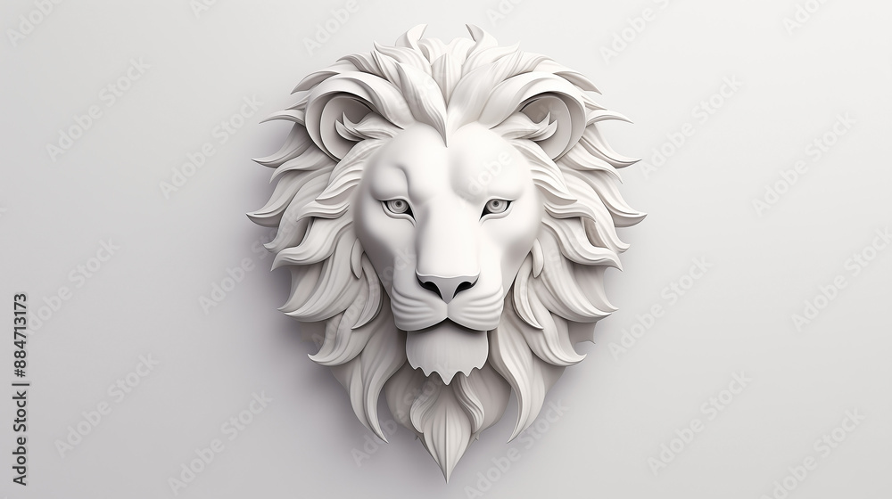 In a stunning wildlife portrait, the lion, a majestic mammal and fierce ...