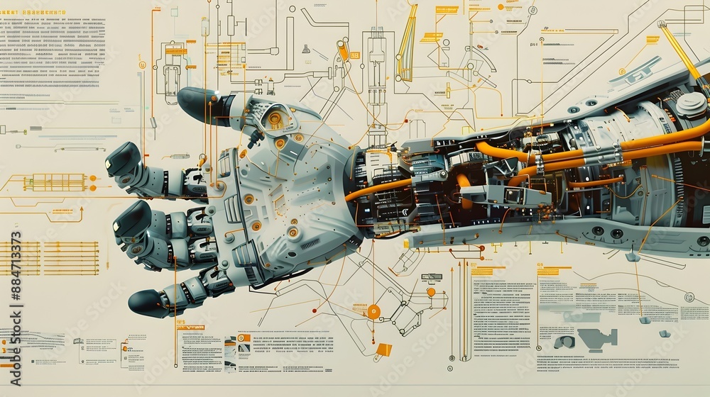 Detailed Exploded View of an Advanced Robotic Arm s Intricate ...