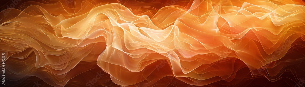 Intersecting waves of particles in warm earth tones creating an organic ...