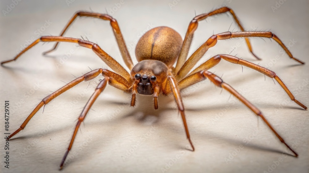 Close-up of a brown recluse spider's distinctive violin-shaped mark on ...
