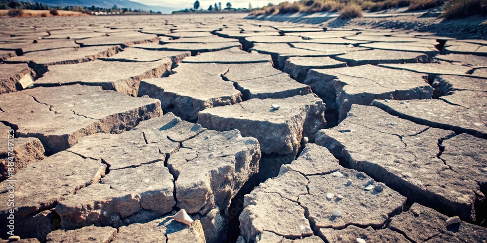 Cracked earth crust caused by earthquake , Fault lines, seismic ...