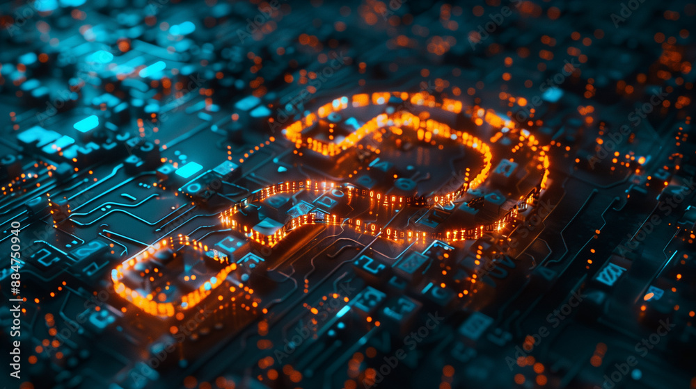 digital 3d question mark with binary code, ai in question answering ...