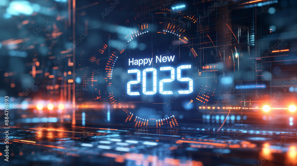 Digital Countdown Clock A futuristic digital clock displaying the ...