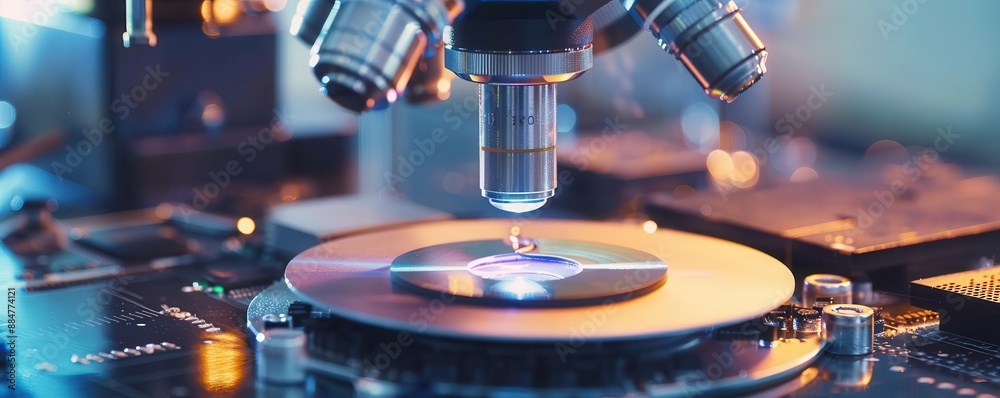 Precision Inspection Of Semiconductor Wafers Under A Microscope Semiconductor Wafers Detailed