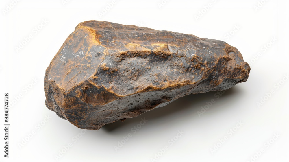 Rusty Iron Meteorite, weathered outer surface, teardrop shape ...