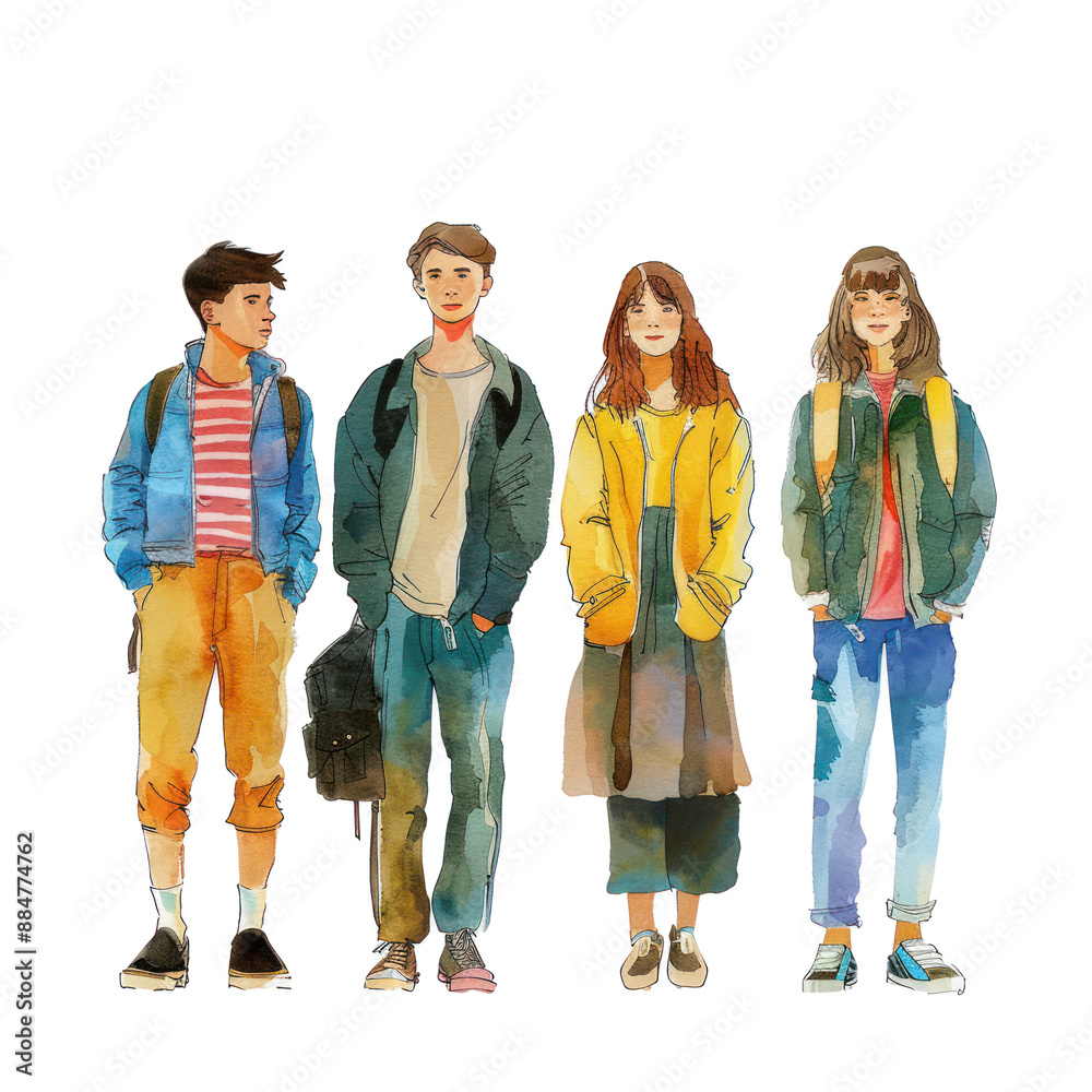 New Classmates watercolor illustration isolated on transparent. png ...