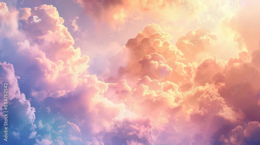 heavenly sky background with ethereal light and cloud formations ...