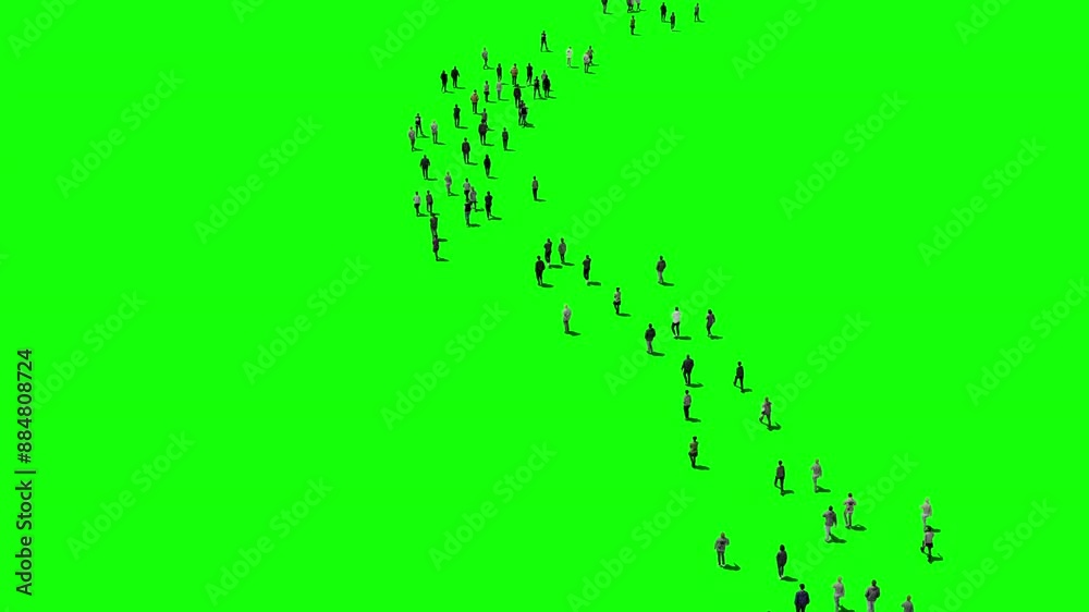 3D animation of a crowd of people walking down the street to visualize ...