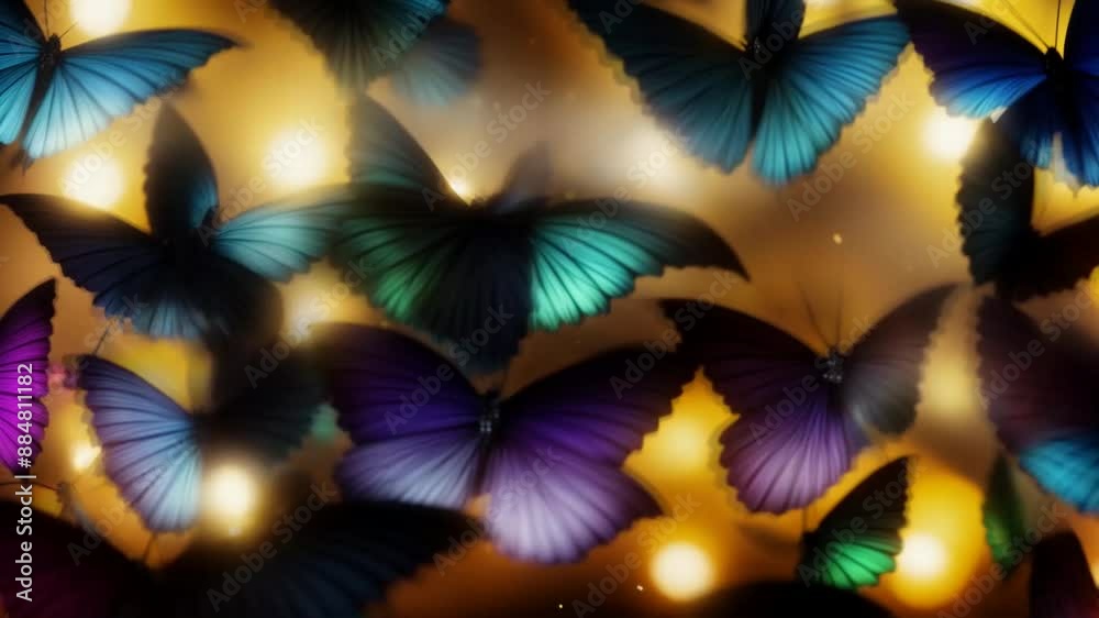 Stockvideon Looped animation with colorful ball of yarn magically ...