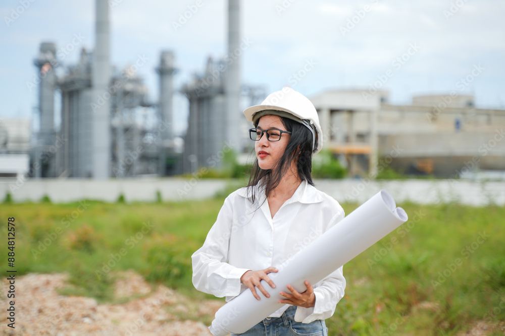 Project engineering survey location and Plans on Construction Site at ...