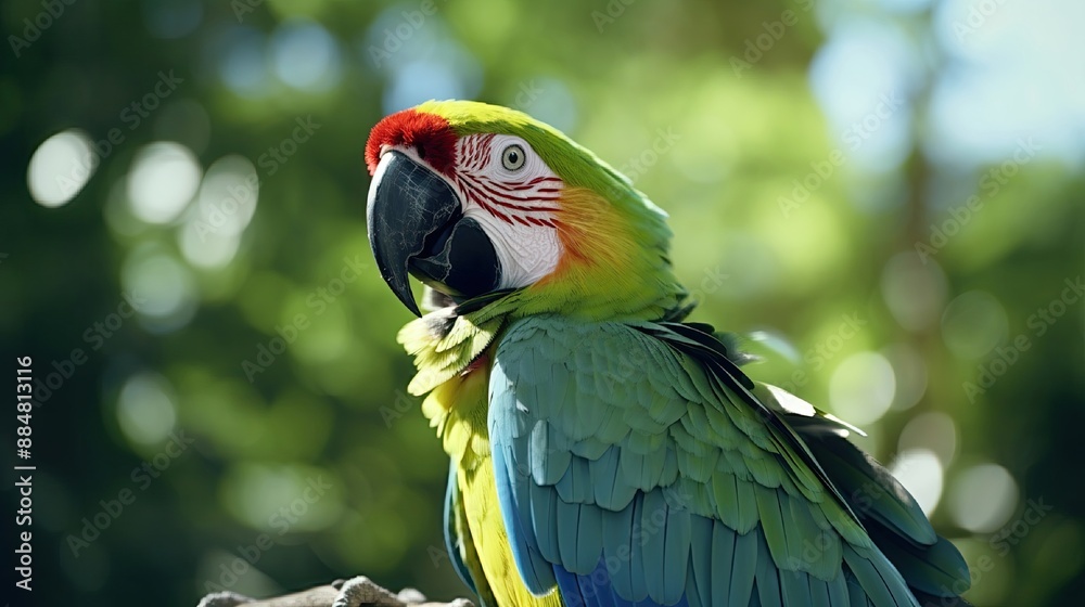 Great green macaw (Ara ambiguus), also known as Buffon's macaw or the ...
