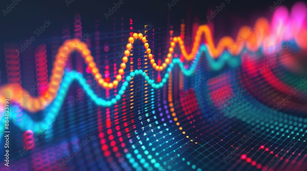 Engaging digital waveform with episode markers, symbolizing online ...