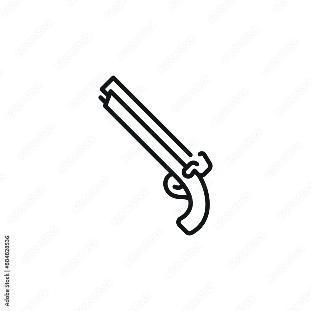 Flintlock Pistol icon. Simple flintlock pistol icon for social media ...