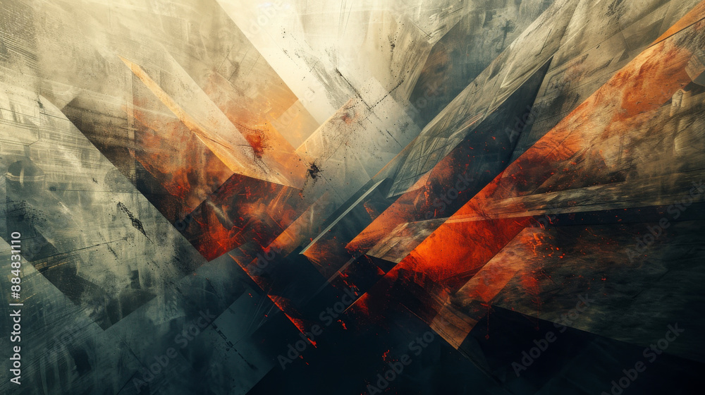 structured pattern disrupted by chaotic elements, signifying the ...