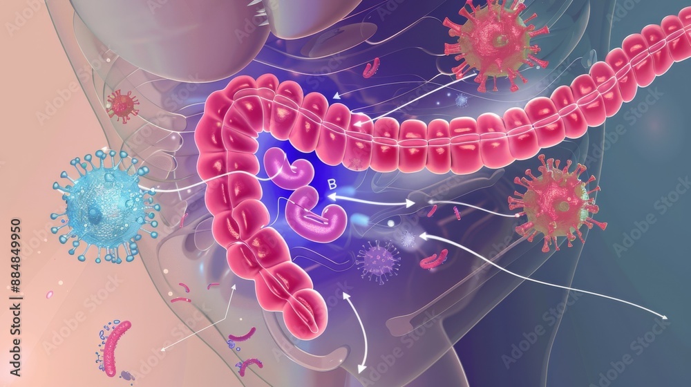 Graphic showing the impact of H.pylori infection on the digestive ...