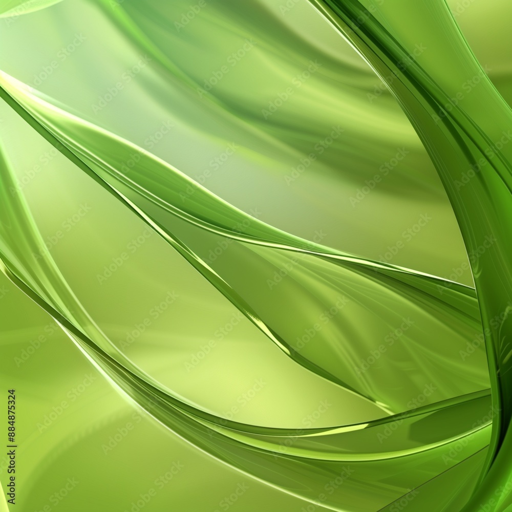 Abstract green background with smooth lines and curves, creating an ...