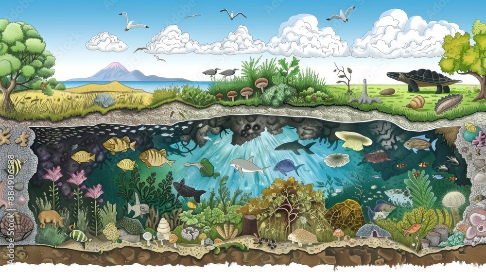 Ecosystems: Dynamic ecosystems where organisms coexist and interact ...