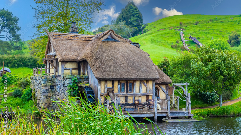 MATAMATA- NEW ZEALAND -NOVEMBER -2- 2022: Hobbiton - movie set created ...