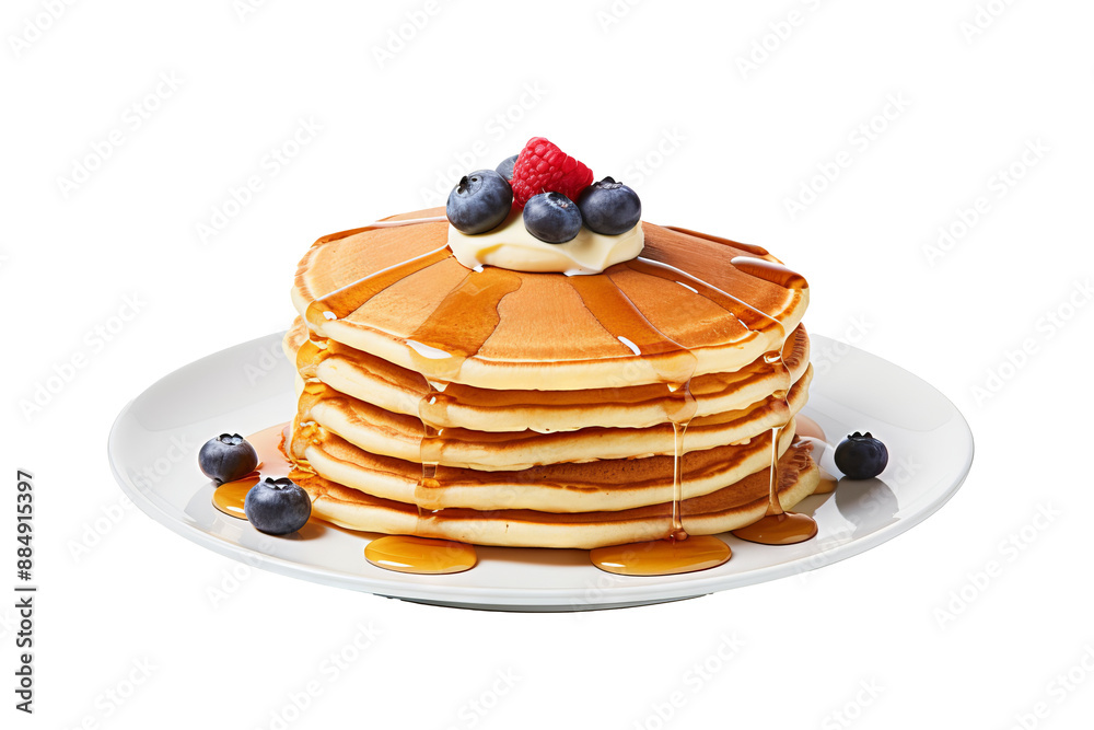 Delicious stack of fluffy pancakes PNG with transparent background for ...