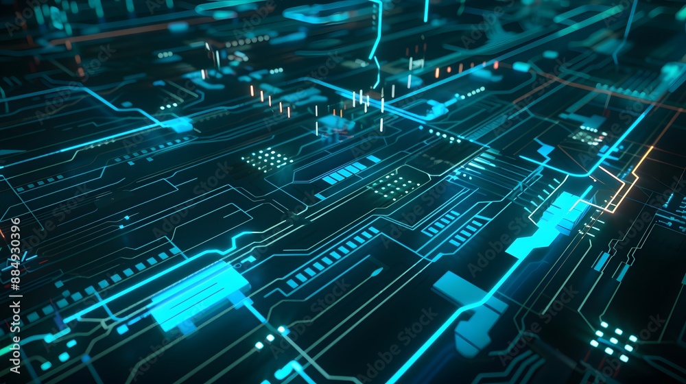 Sci-Fi Energy Circuit, Vector illustration of a complex energy circuit ...