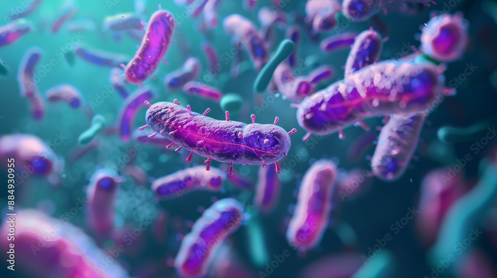 Illustration of probiotics concept showing beneficial bacteria thriving ...