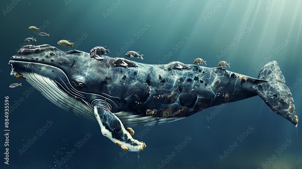 Visual guide the life cycle of a whale from birth to maturity in marine ...