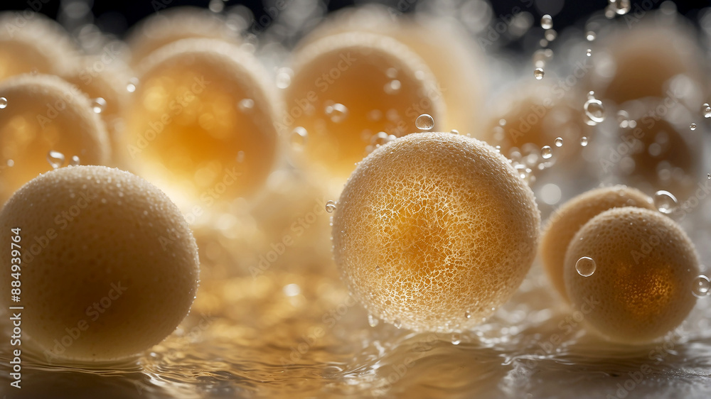 Yeast Activation Film a close-up sequence of yeast granules being ...