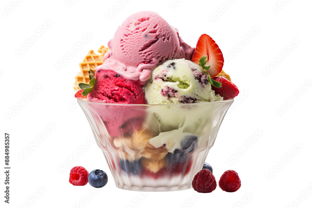 Tutti frutti ice cream PNG with transparent background, colorful frozen ...