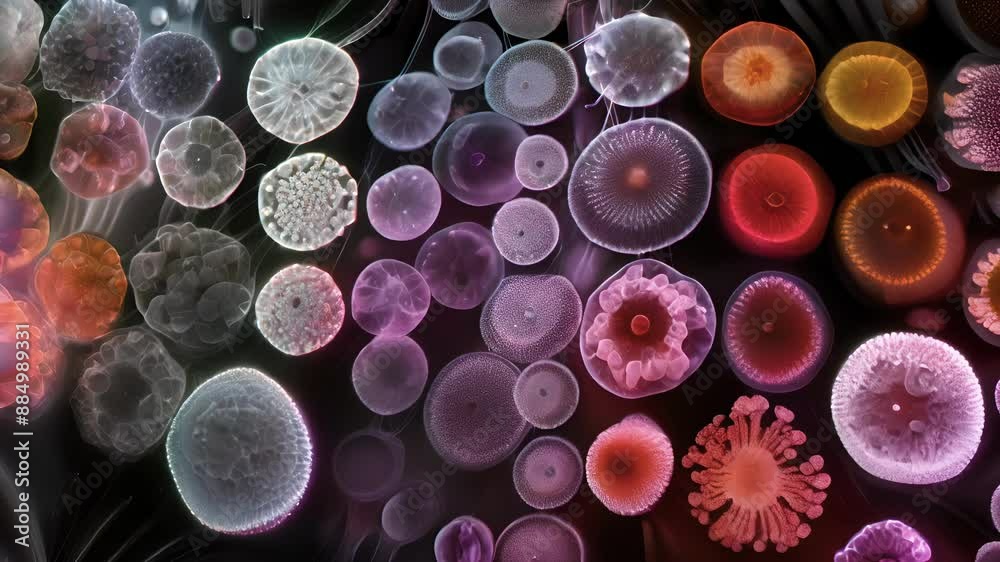 A collage of various microscopy techniques revealing the dynamic ...
