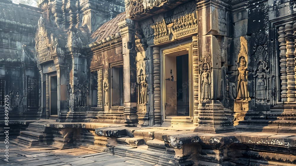 Visual guide the architecture of Angkor Wat Khmer Temple illustrating ...