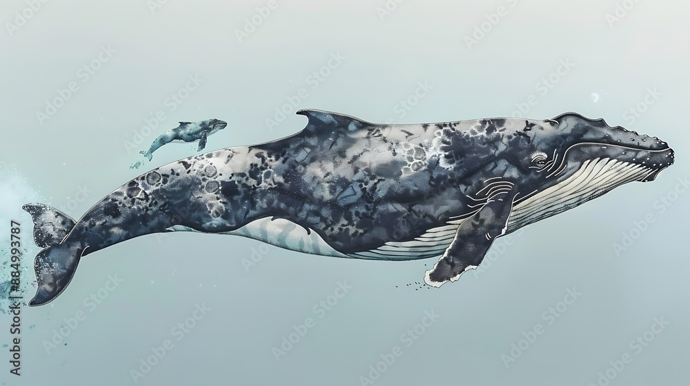 Visual guide the life cycle of a whale from birth to maturity in marine ...