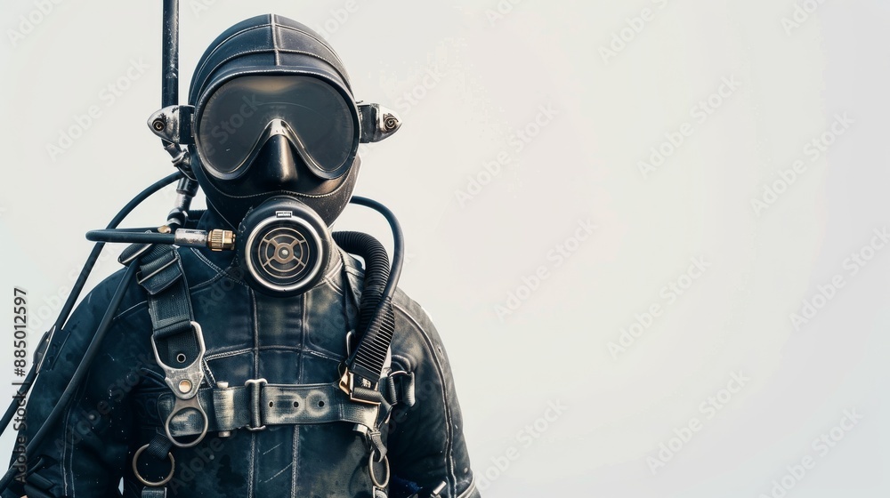 Scuba diving suit with no head, blank space where head should be ...