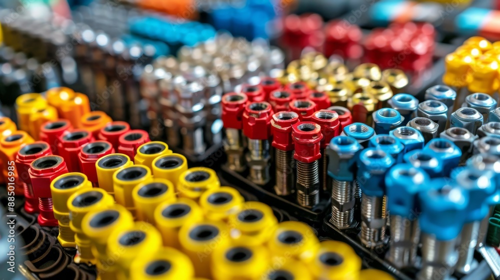 A close-up photo Different types of electrical wire connectors - wire ...