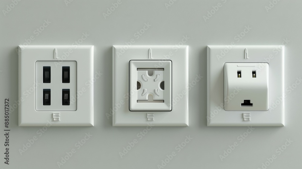 A photorealistic image with labels Different types of electrical ...