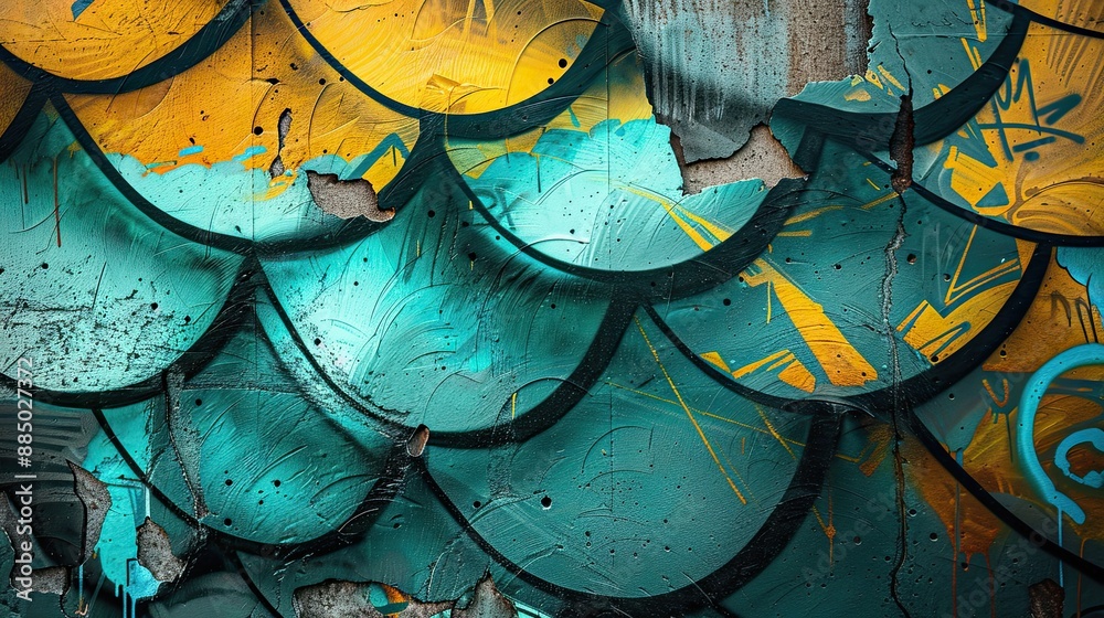 Fish Scale, Graffiti Background, a blend of fish scale textures against ...