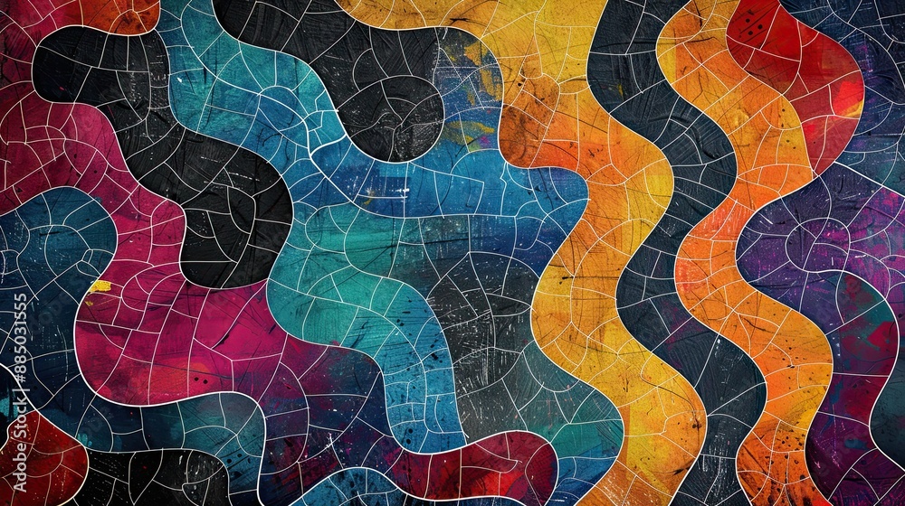 Ripple and Wave Texture with Mosaic and Chalkboard Background ...