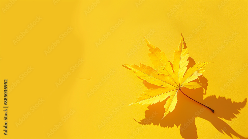Pure yellow background, a broad scene with a distinct sense of breadth ...
