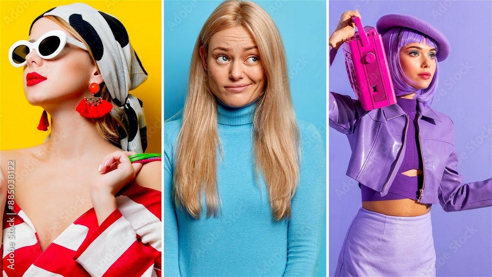 Split Screen Vertical Shots 3 Media Stock Template | Adobe Stock
