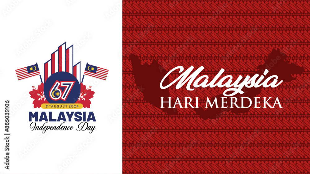 67th Anniversary of Malaysia Hari Merdeka 2024 Logo in Beautiful Red ...