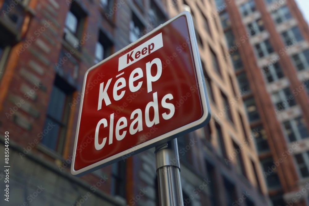 Keep Hands Clear Sign: Generate a photorealistic image of a "Keep Hands ...