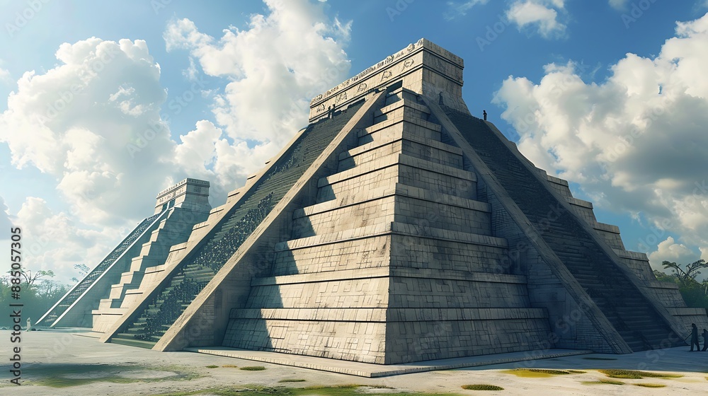 Visual guide the architecture of ancient Mayan pyramids illustrating ...