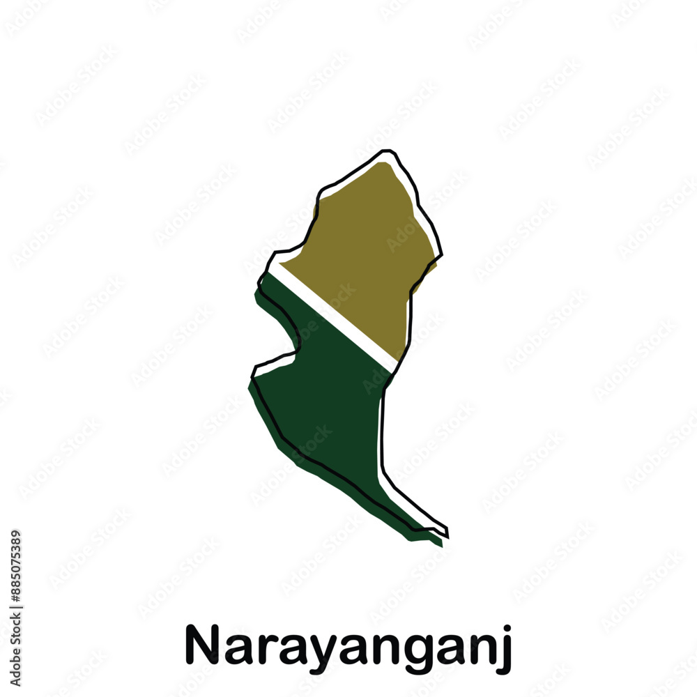Map City of Narayanganj, Vector isolated illustration of simplified ...
